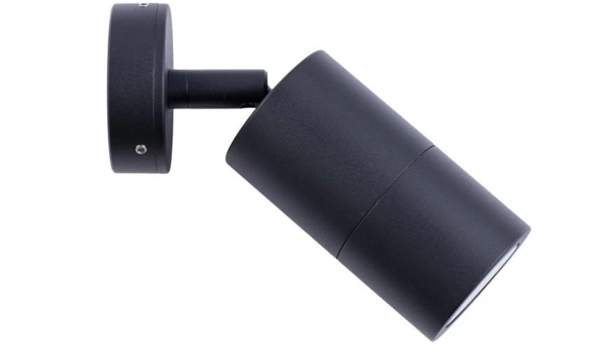 IP65 Single Adjustable GU10 Round Back Plate Pillar Light - Black ...