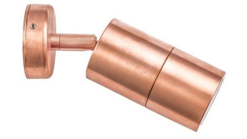 IP65 Single Adjustable GU10 Round Back Plate Pillar Light - Copper ...