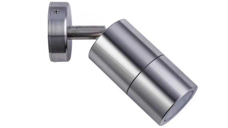 IP65 Single Adjustable GU10 Round Back Plate Pillar Light - Titanium ...