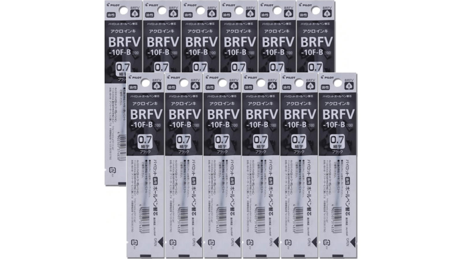 Pilot Box of 12 BRFV-10 Medium Acroball Refill Ballpoint - Black ...