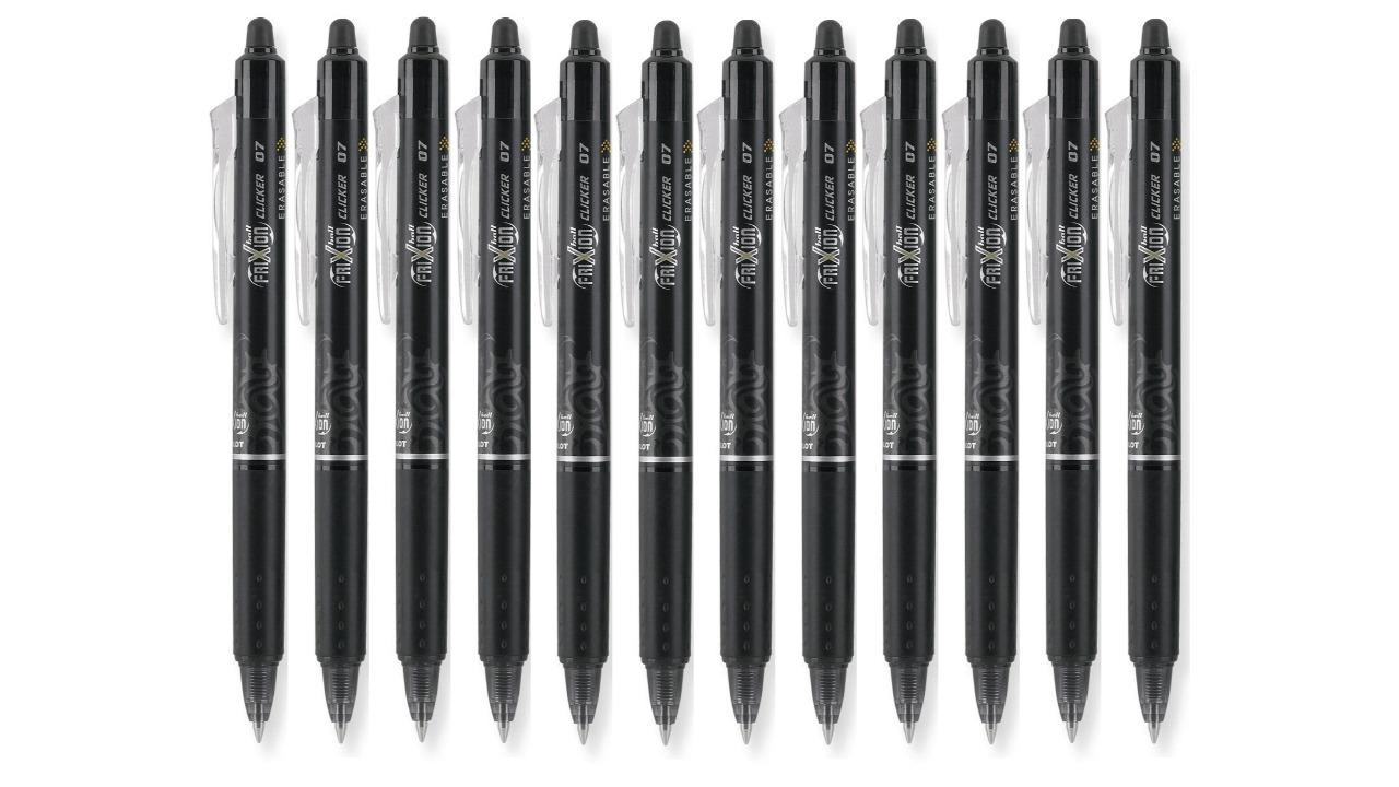 Pilot Box of 12 Frixion Clicker Erasable Gel Ink Pen - Black | Harvey ...