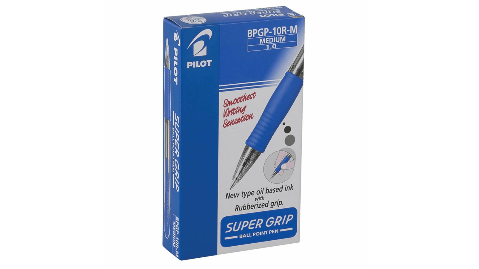 Pilot Box of 12 Super Grip Retractable Ballpoint Pen Medium Nib 0.1cm ...