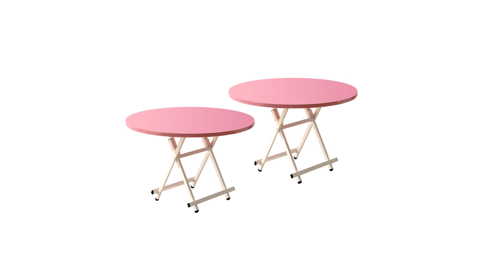 Soga 2 Piece Round Portable Dining Table - Pink | Harvey Norman