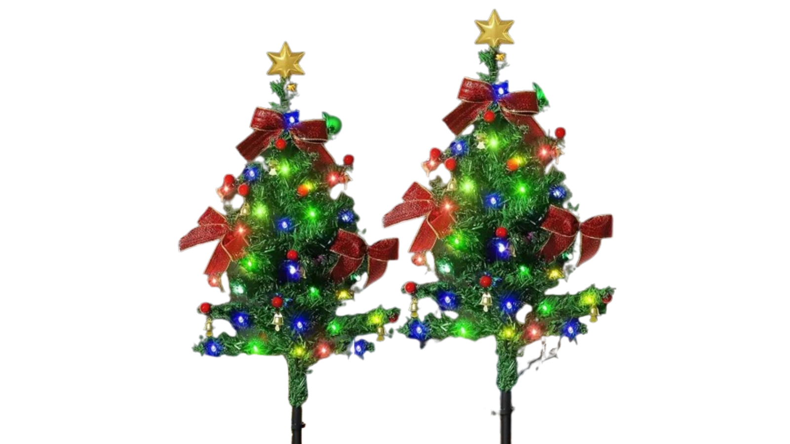TM 2 Piece Waterproof Outdoor Christmas Tree Solar Bow Light | Harvey ...