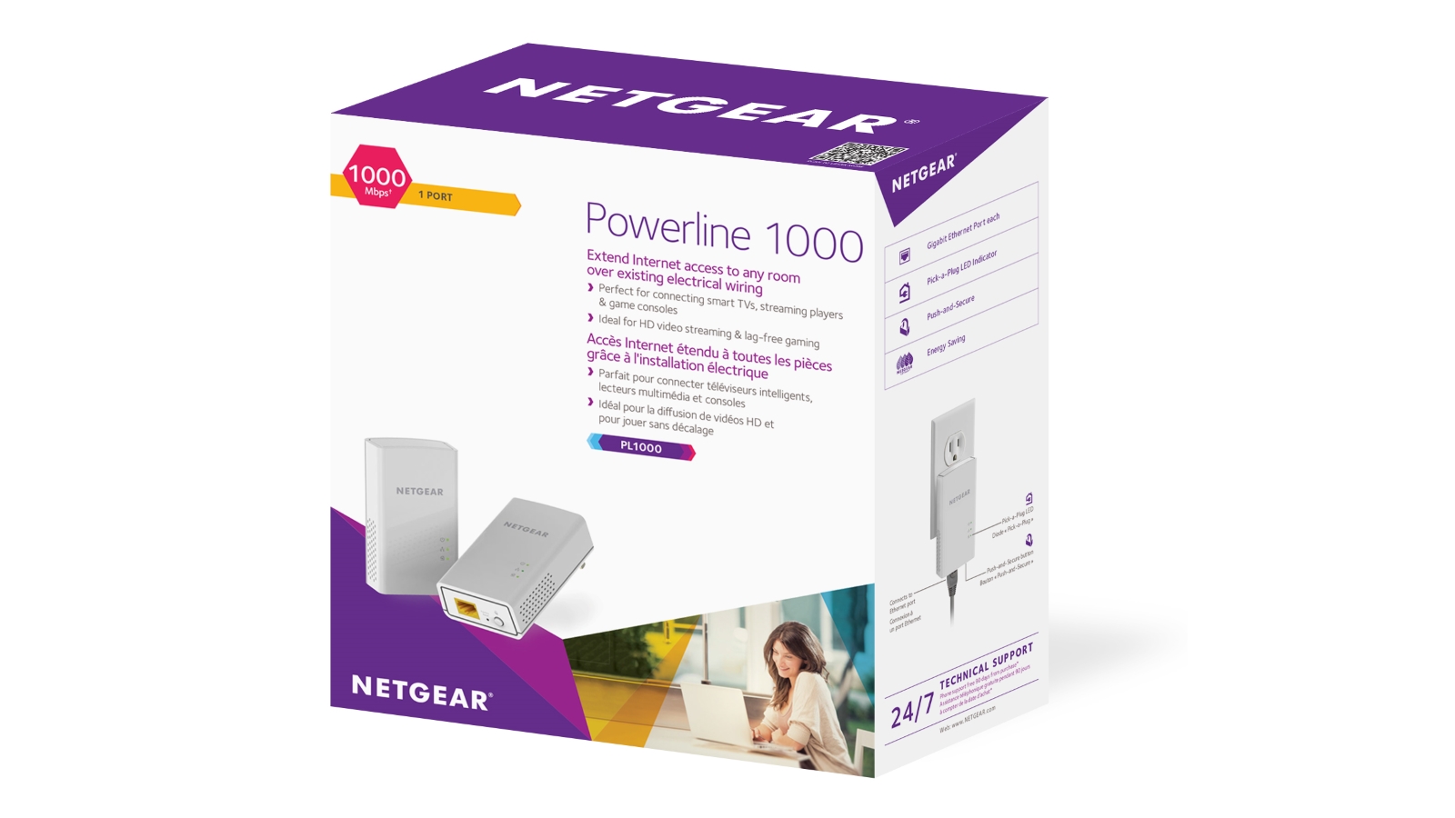 Netgear PL1000 Gigabit Powerline Kit | Harvey Norman