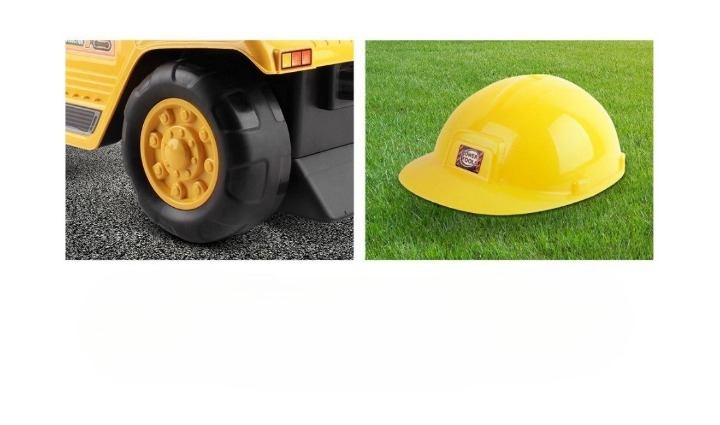 BL Kids Ride On Construction Bulldozer Vehicle with Helmet - Yellow ...