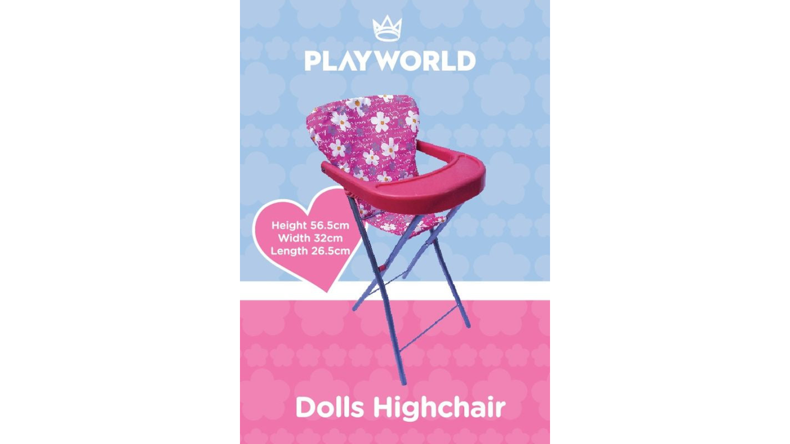 Playworld Doll Toy Highchair - Pink | Harvey Norman