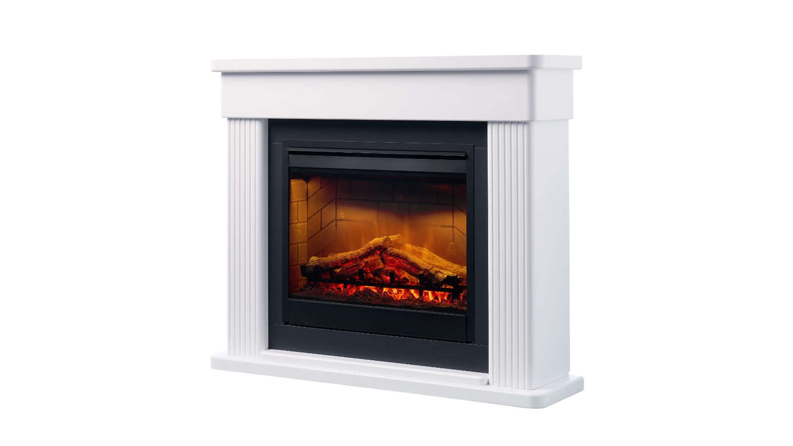 Dimplex 2kW Portland Large Electric Fire Mantle Suite - Matte White ...