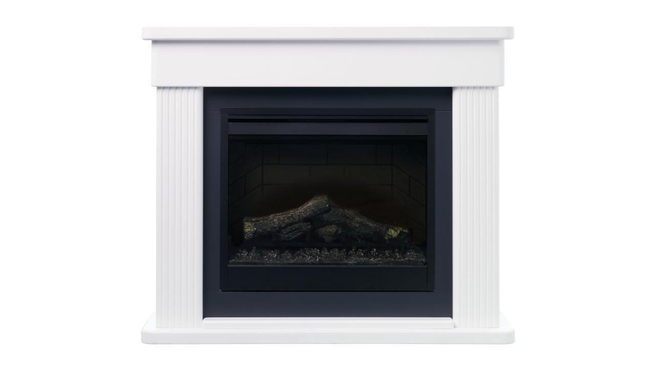 Dimplex 2kW Portland Large Electric Fire Mantle Suite - Matte White ...