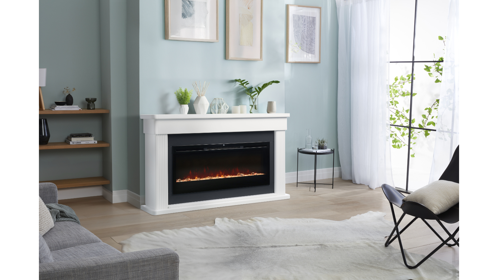 Dimplex 1.2kW Portland Electric Fire Linear Suite - Matte White ...