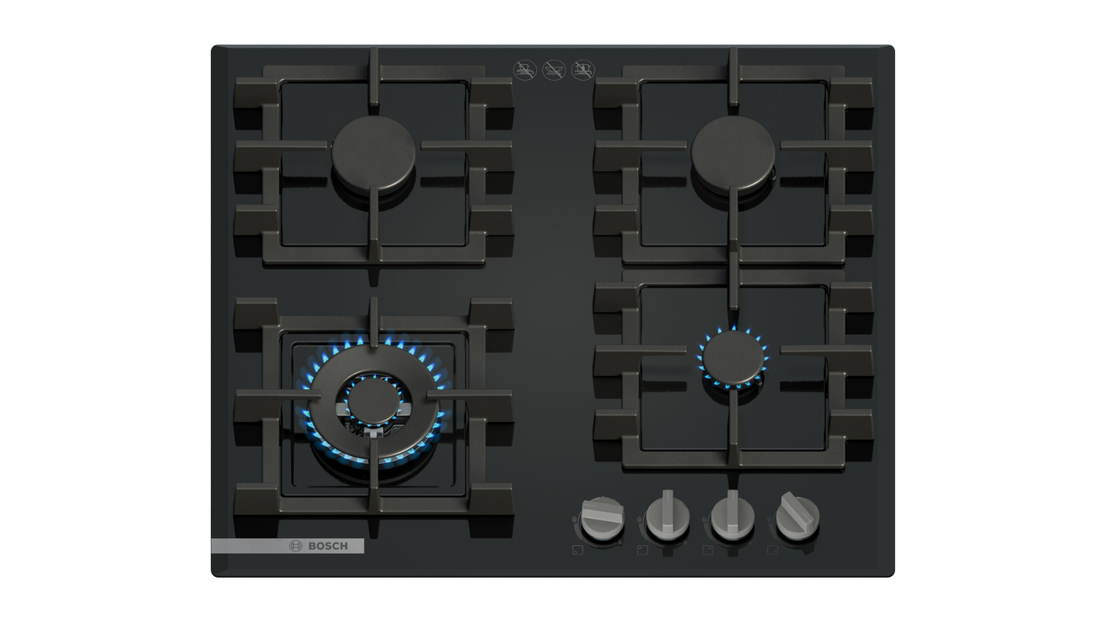 Bosch 60cm Series 4 Tempered Glass Gas Cooktop - Black | Harvey Norman