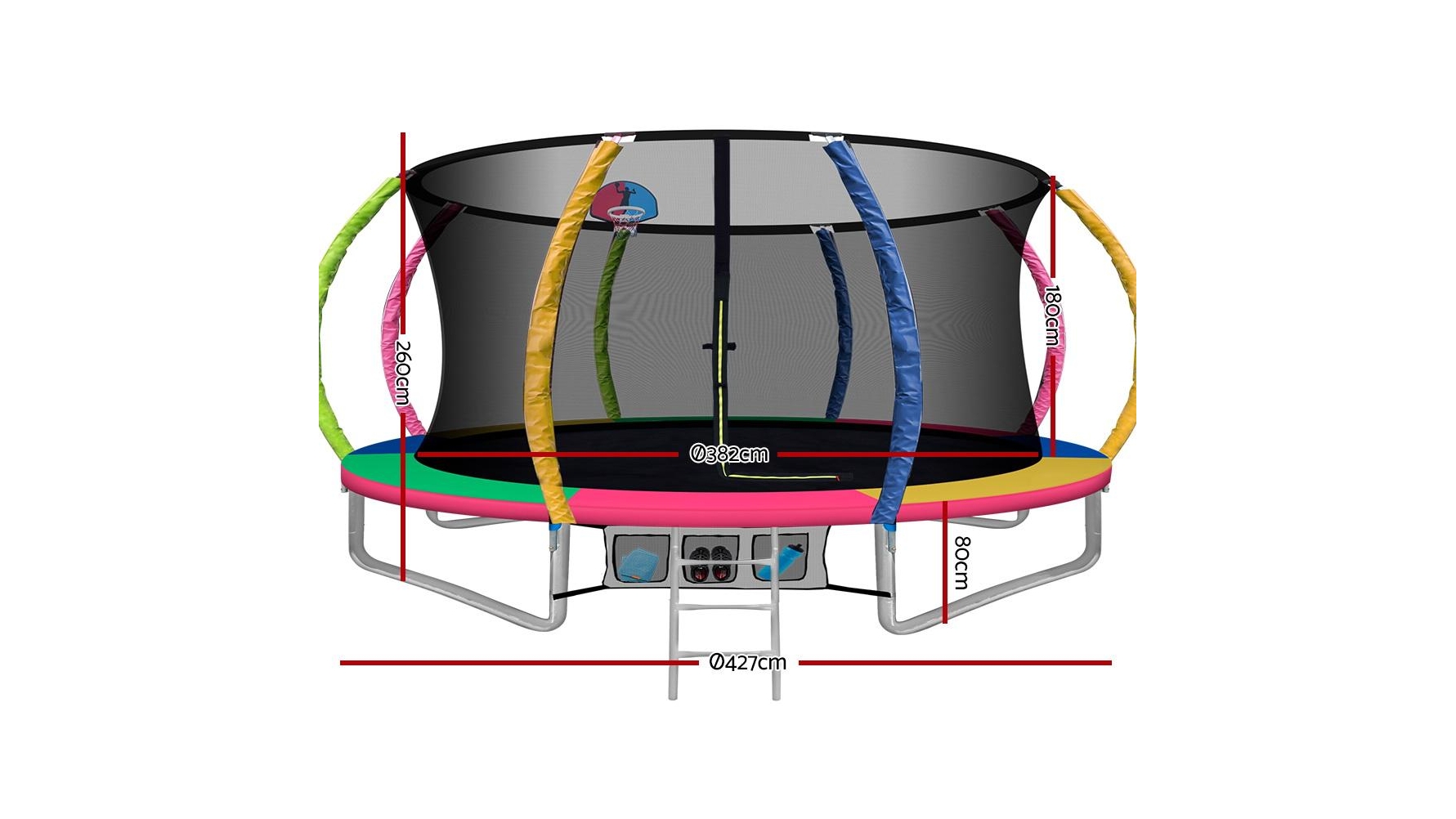 Everfit 14ft Trampoline with Basketball Hoop - Multicolour | Harvey Norman