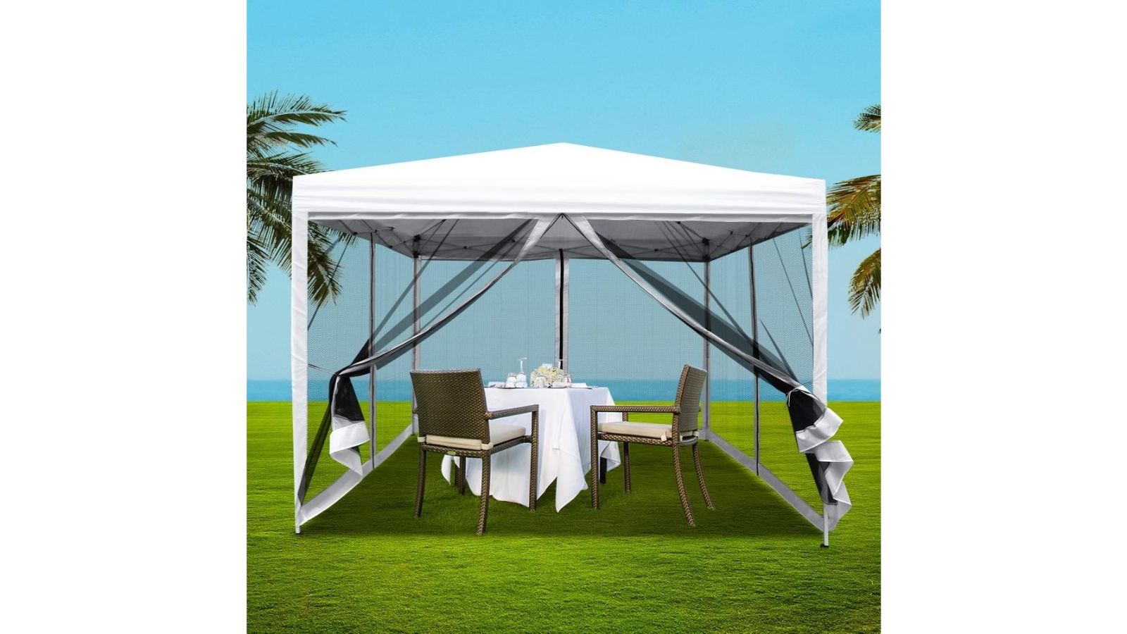 Instahut Marquee 3 x 3 Pop Up Gazebo - White | Harvey Norman