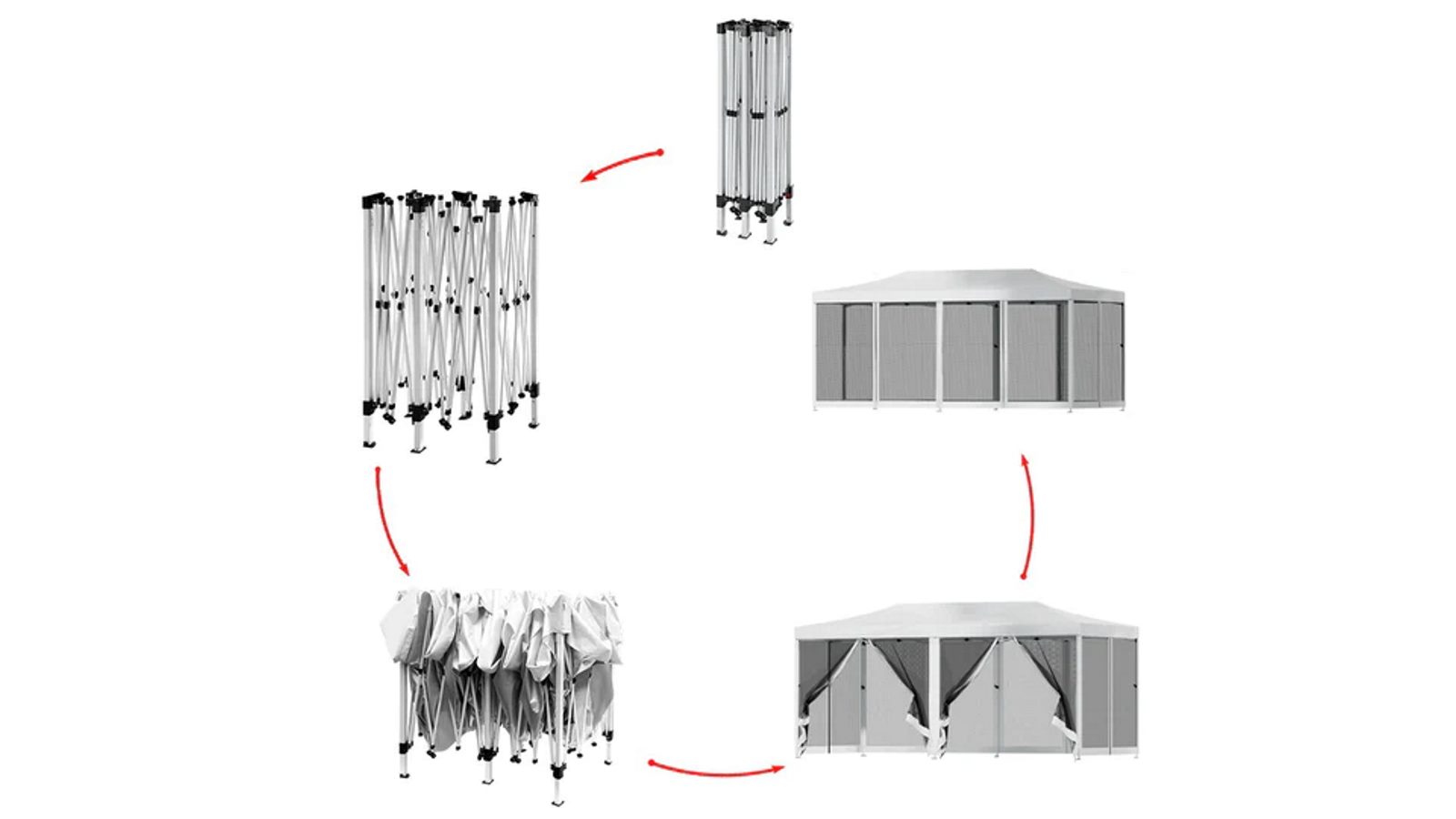 Instahut 3x6m Gazebo Pop Up Marquee Wedding Party Outdoor Canopy Tent ...