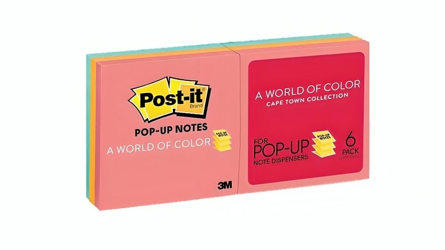 Post-it Pop-Up Sticky Notes for Dispenser - 6 Pad | Harvey Norman