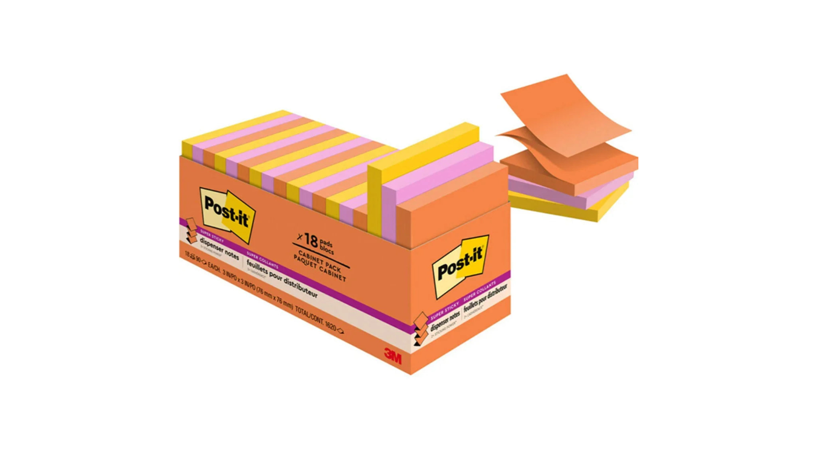 Post-it Pack of 18 Pop-up Rio De Janeiro Super Sticky Note - 7.6 x 7 ...