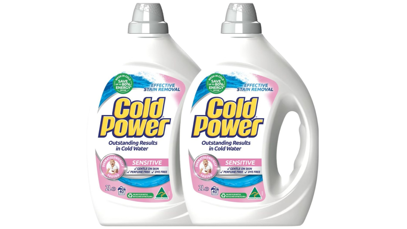 Cold Power 2 Piece Laundry Liquid Effective Stain Remover Sensitive - 2 ...