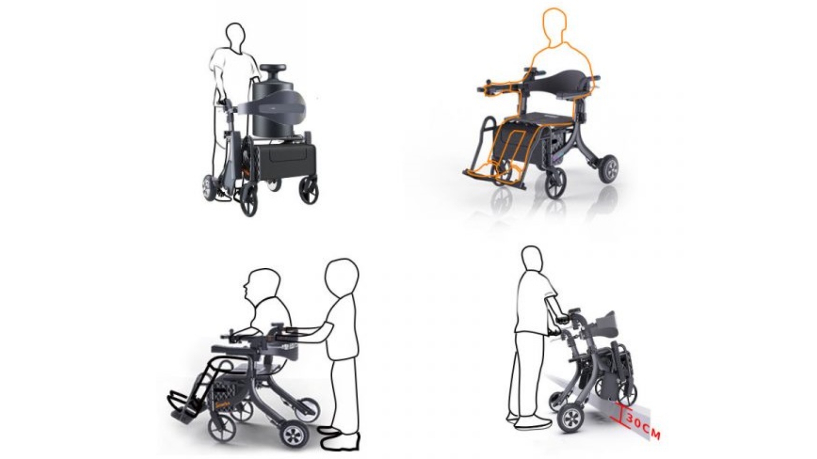Gilani Engineering Power Rollator with Corded Remote Control | Harvey ...