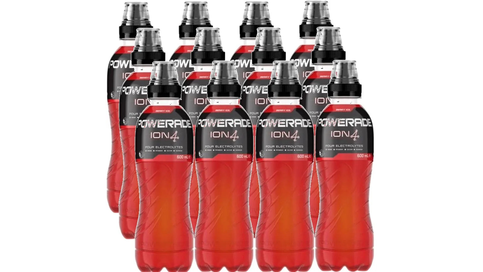 Powerade 600ml Berry Ice ION4 Sports Electrolytes Drink - Pack of 12 ...