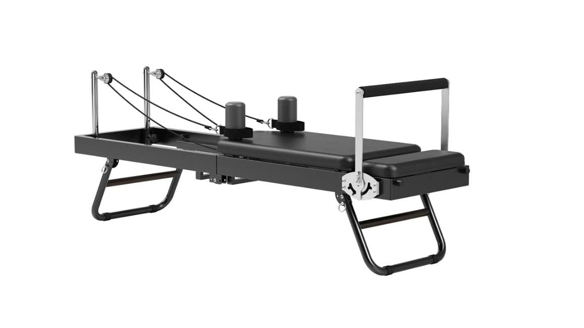 Eeeza Foldable Steel Frame Pilates Reformer - Black | Harvey Norman