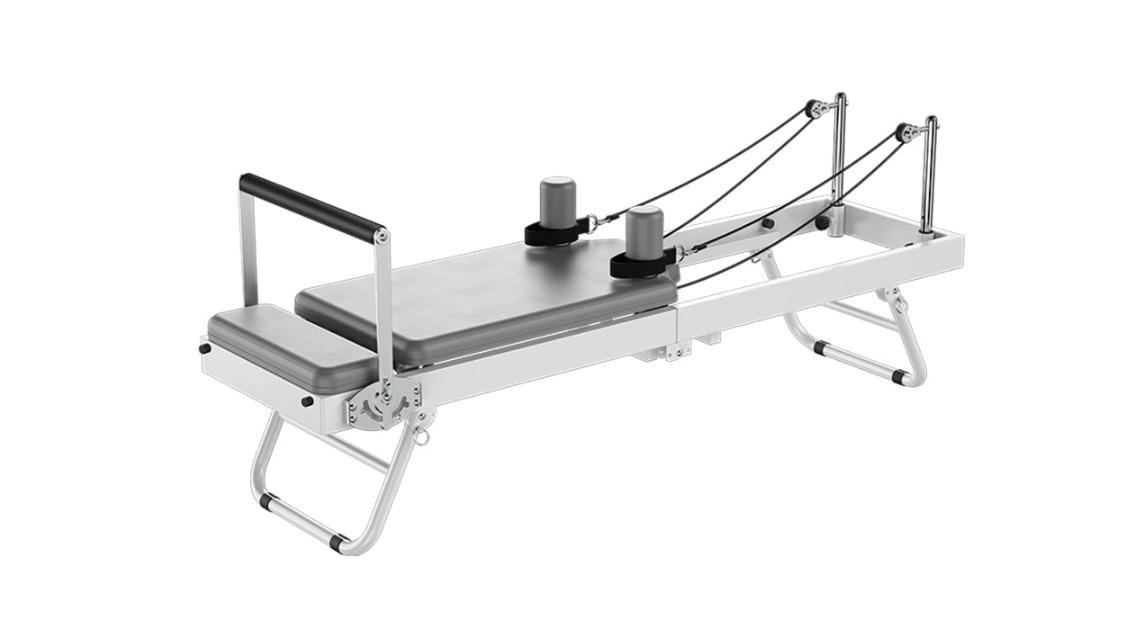 Eeeza Foldable Steel Frame Pilates Reformer - Grey | Harvey Norman