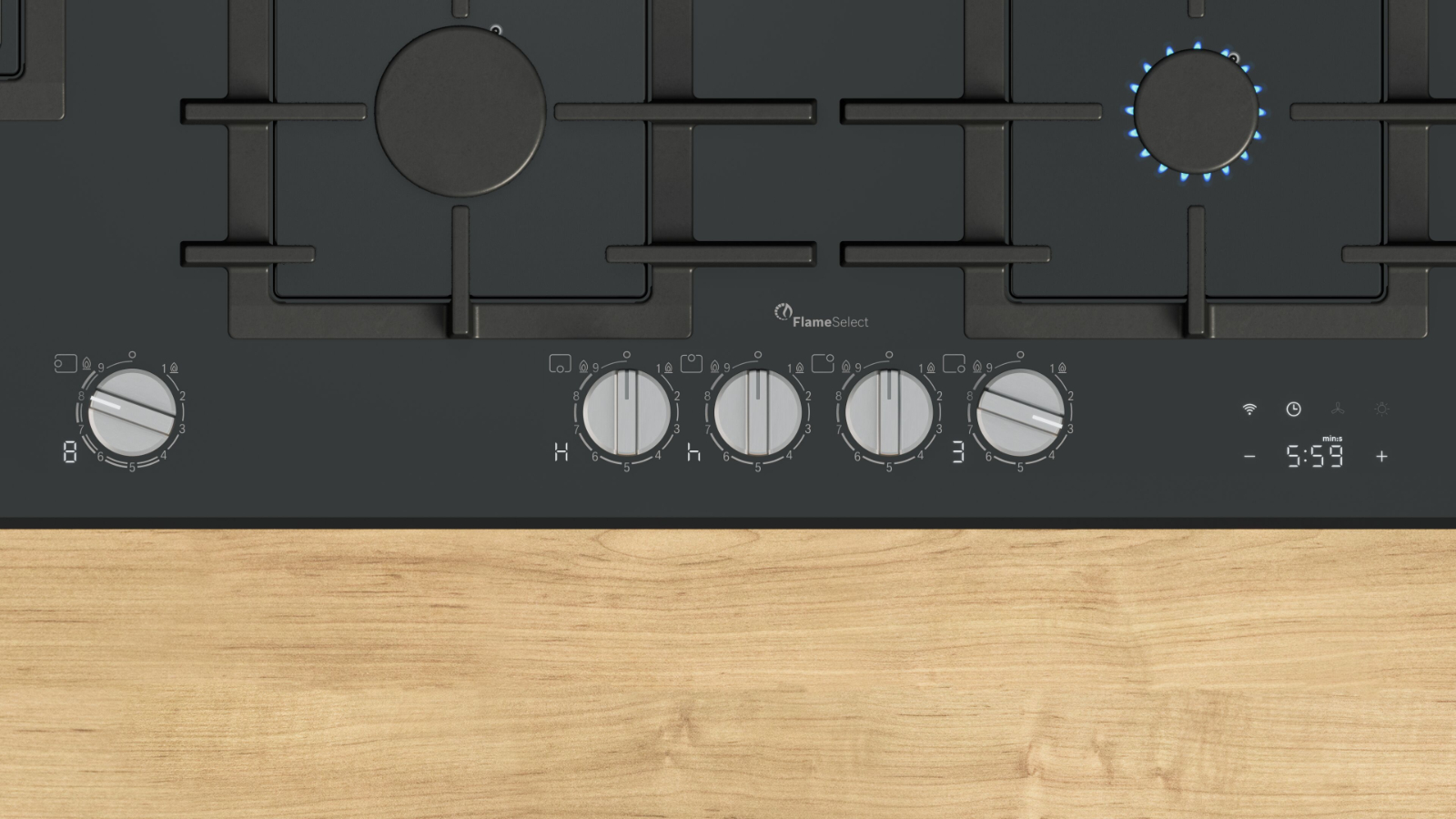 Bosch 90cm Series 8 Tempered Glass Gas Cooktop - Black | Harvey Norman