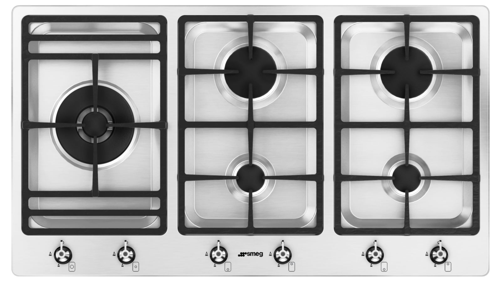 Smeg Classic 900mm 5 Burner Gas Cooktop - Stainless Steel | Harvey Norman