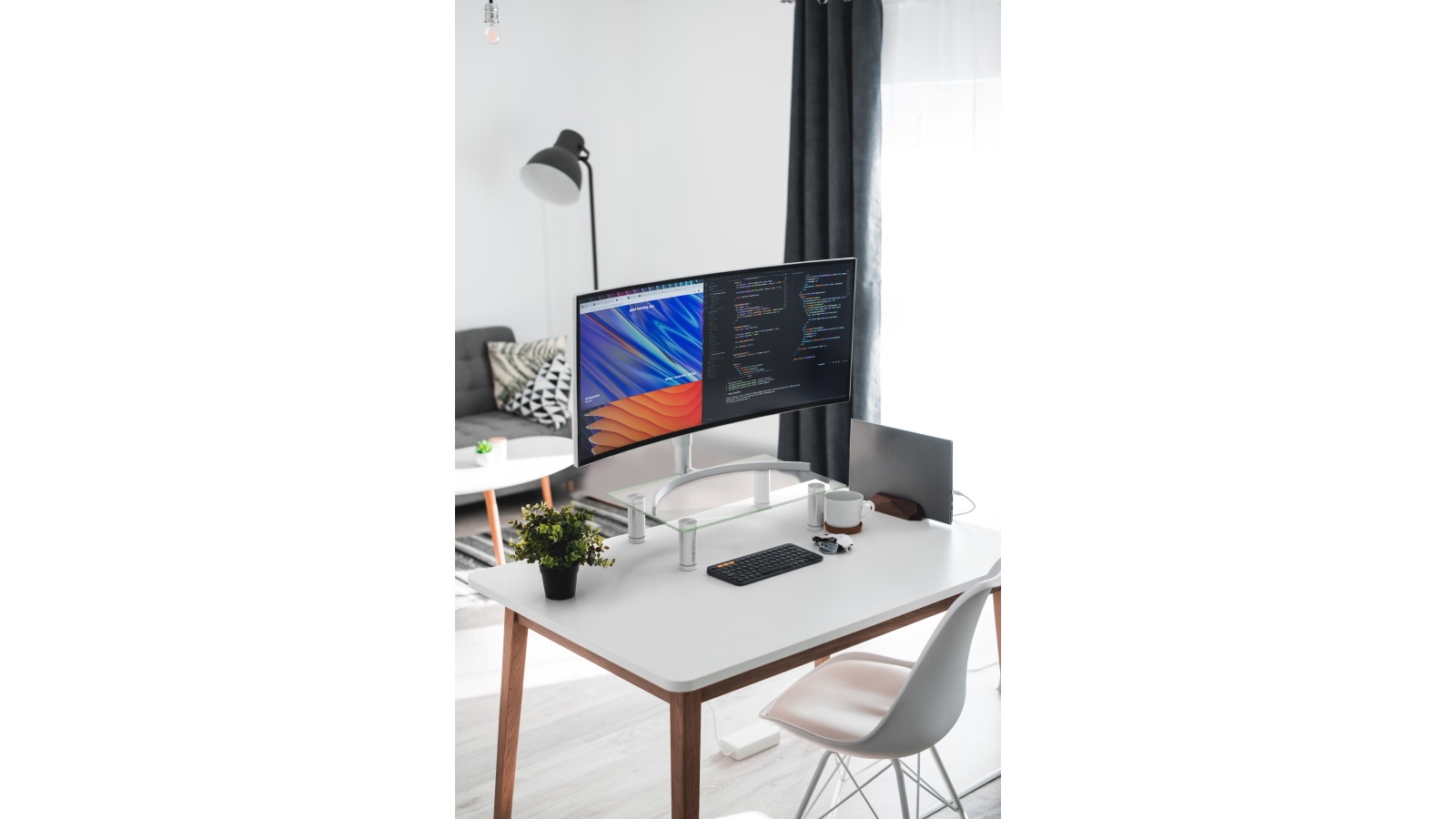 ONE Tempered Glass Monitor Riser | Harvey Norman