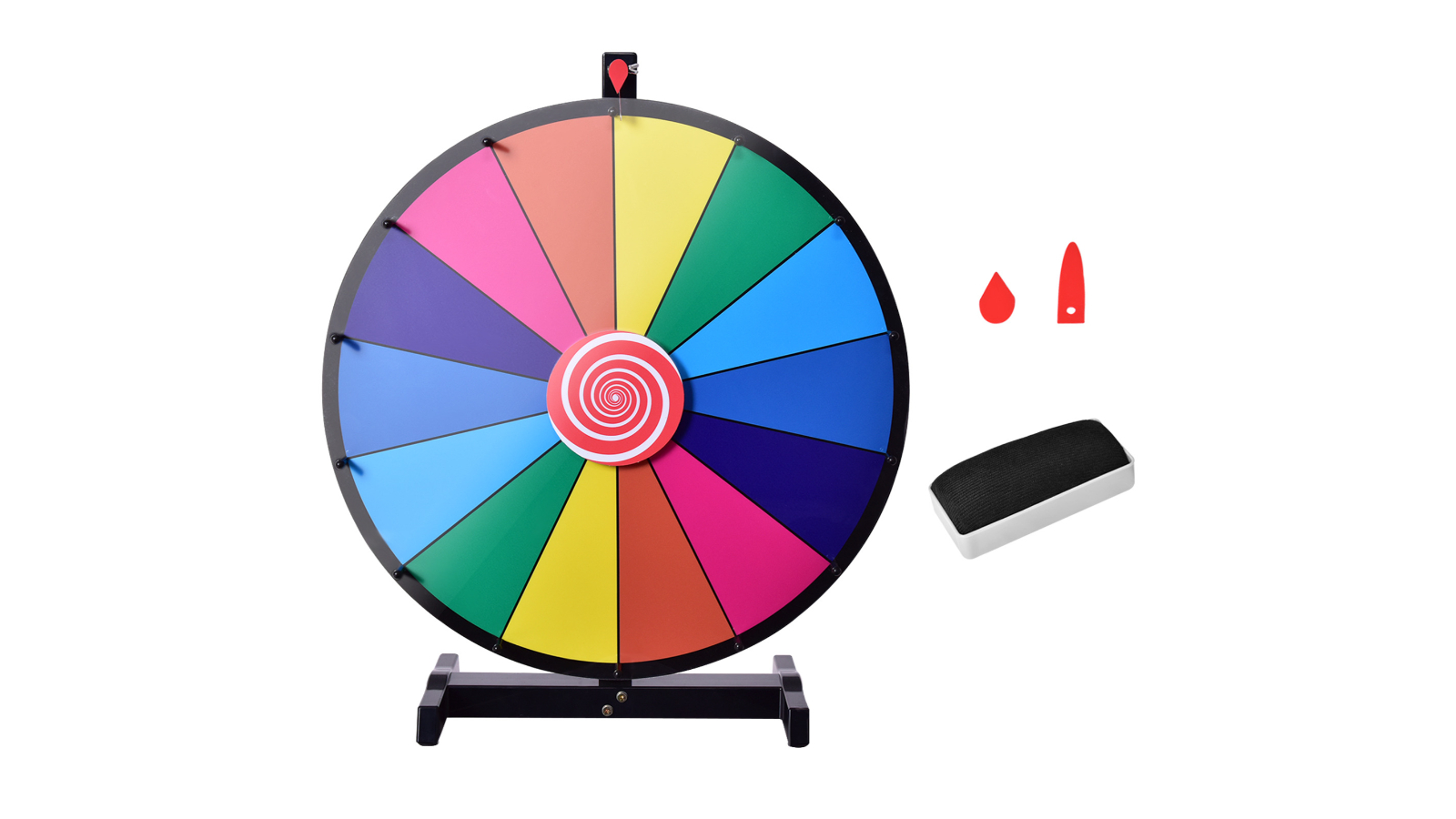 Costway Multi-Coloured Prize Wheel Fortune Spinning Game - 60cm ...
