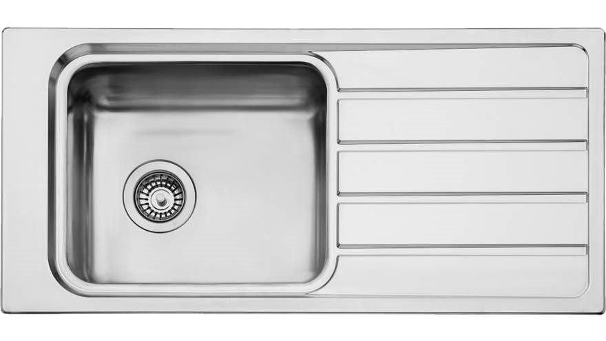 Oliveri Puro Single Bowl Topmount Care Sink with Drainer - No Tap Hole ...