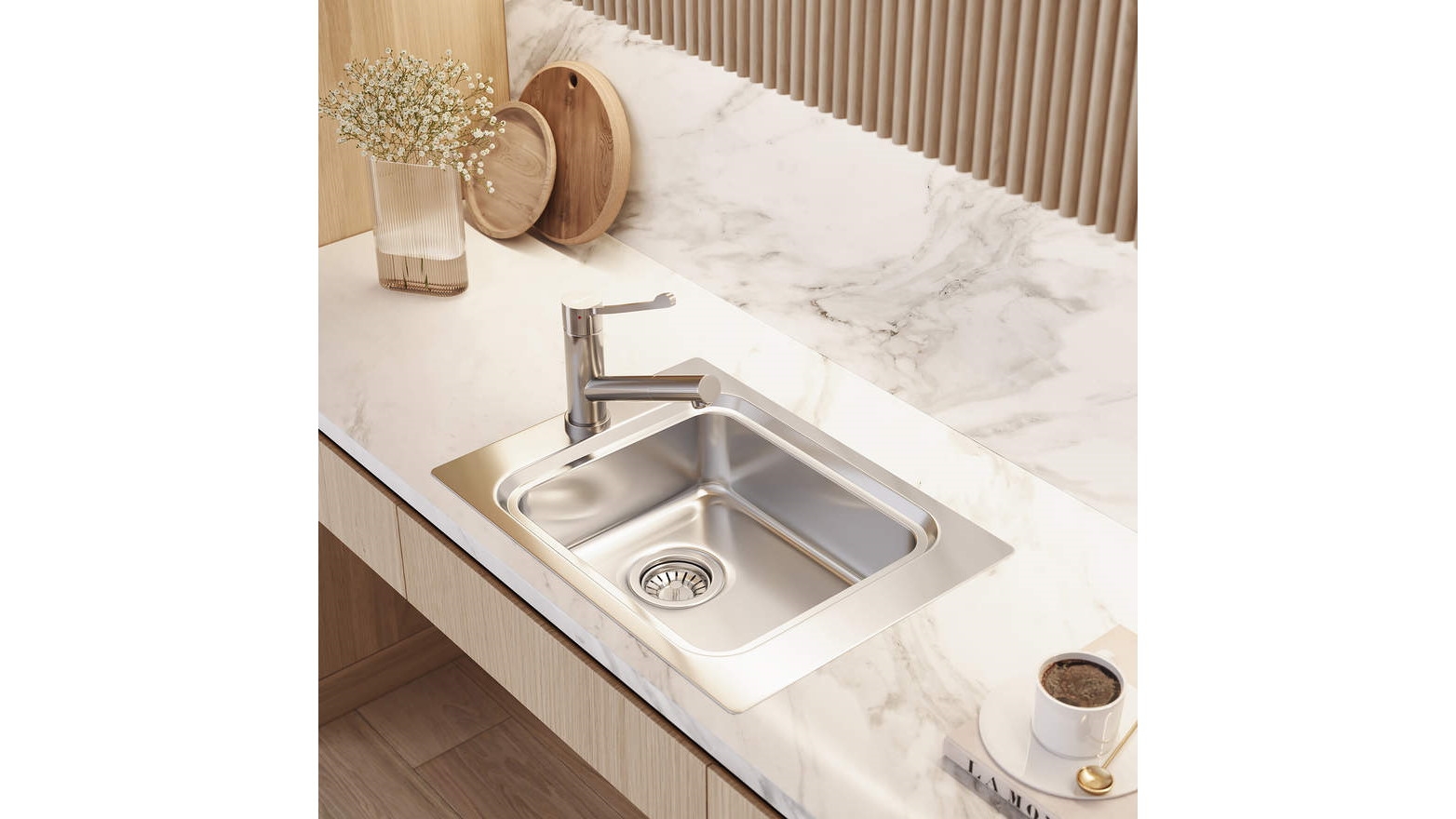 Oliveri Puro Single Bowl Topmount Care Sink - 1 Tap Hole | Harvey Norman