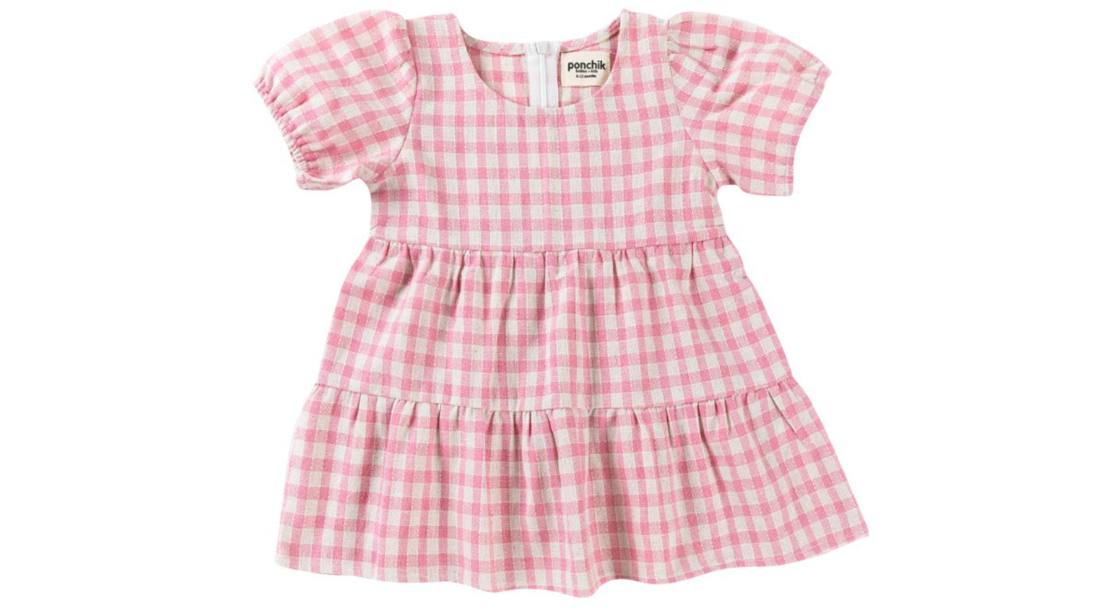 Ponchik Fairy Floss Gingham Cotton Puff Sleeve Dress | Harvey Norman