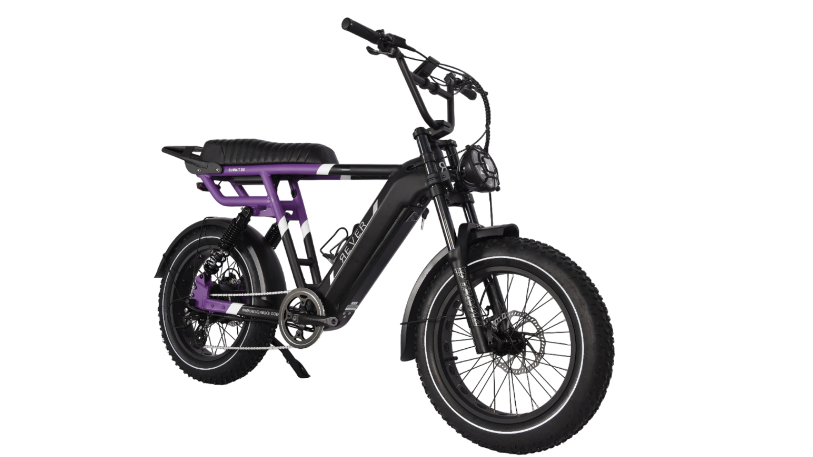 REVER 1000W Summit DS Fat Electric Bike - Black/Purple | Harvey Norman