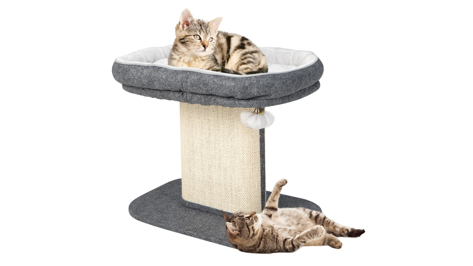 Costway Wood Cat Tree Tower Condon House Sisal Scratching Plate with ...
