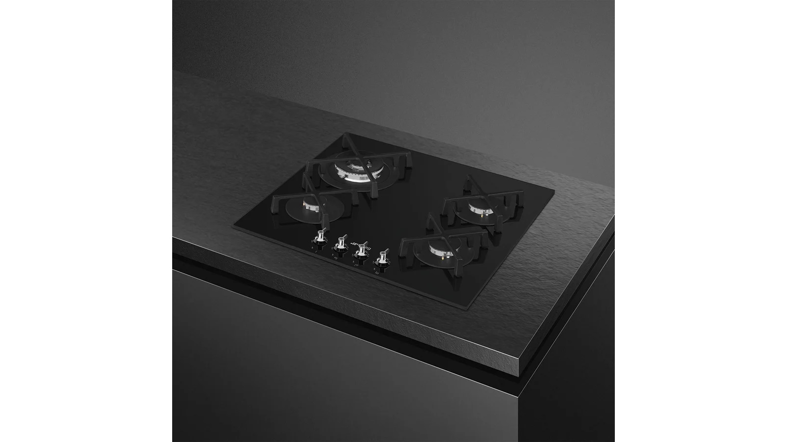Smeg 600mm 4 Burner Classic Gas On Glass On Steel Cooktop | Harvey Norman