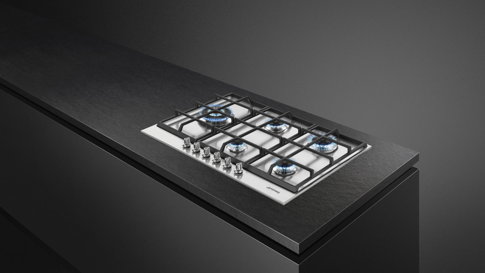 Smeg 720mm Linea 5 Burner Gas Cooktop | Harvey Norman