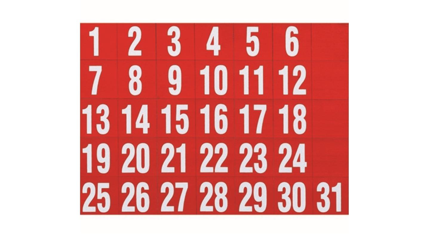 Quartet Pack of 31 Magnetic Date Blocks for Whiteboard - Red | Harvey ...