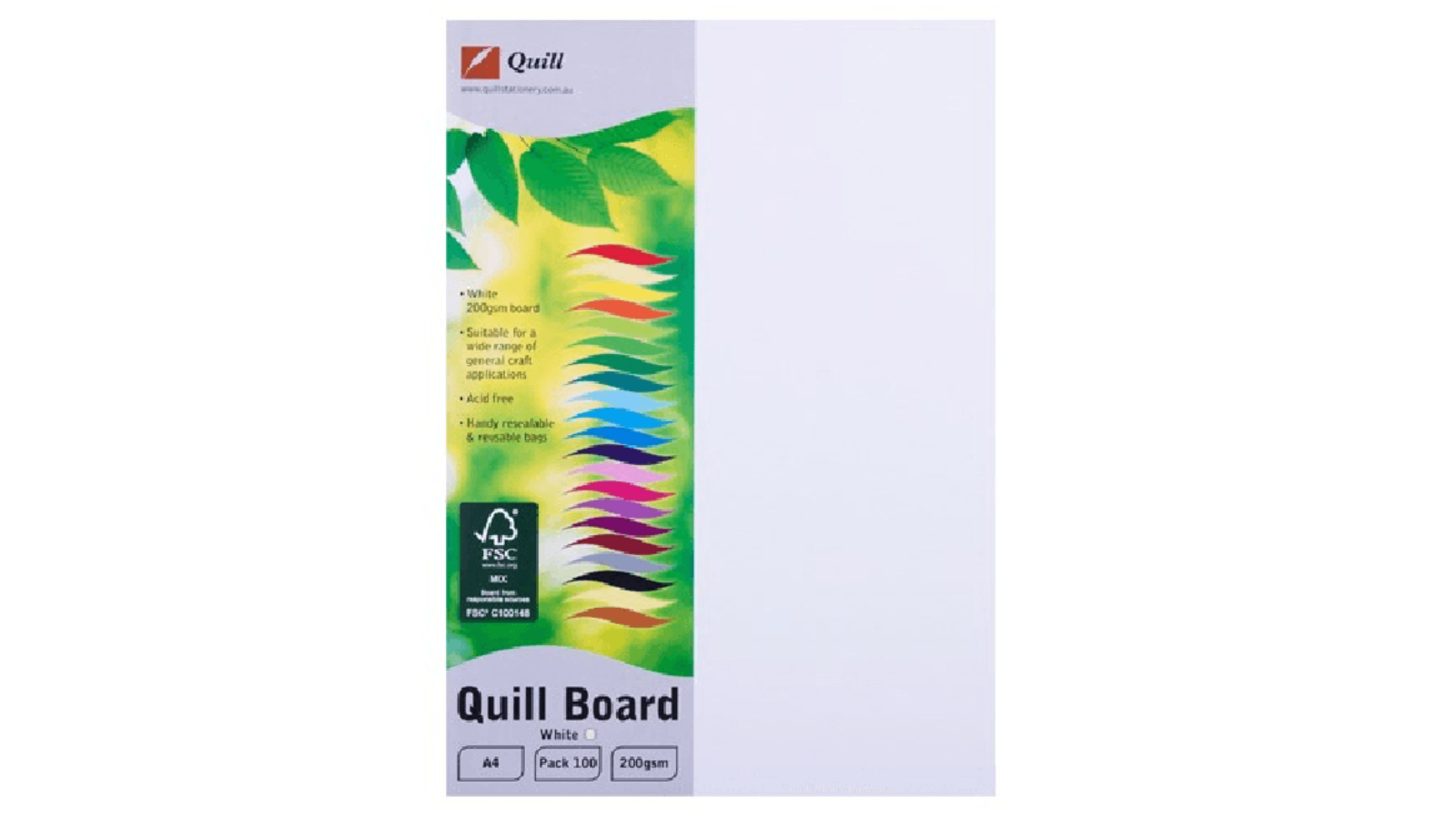 Quill Pack of 100 Board Thick Paper 200gsm A4 - White | Harvey Norman