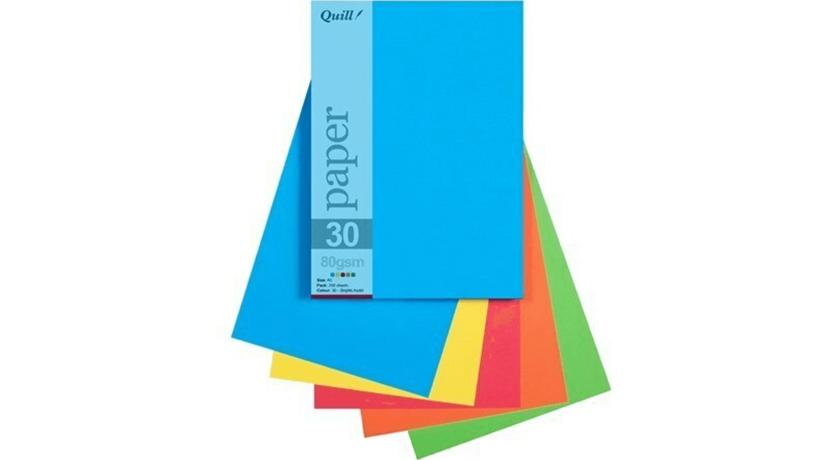 Quill Pack of 250 Sheet 80gsm Coloured A5 Copy Paper - Bright Assorted ...