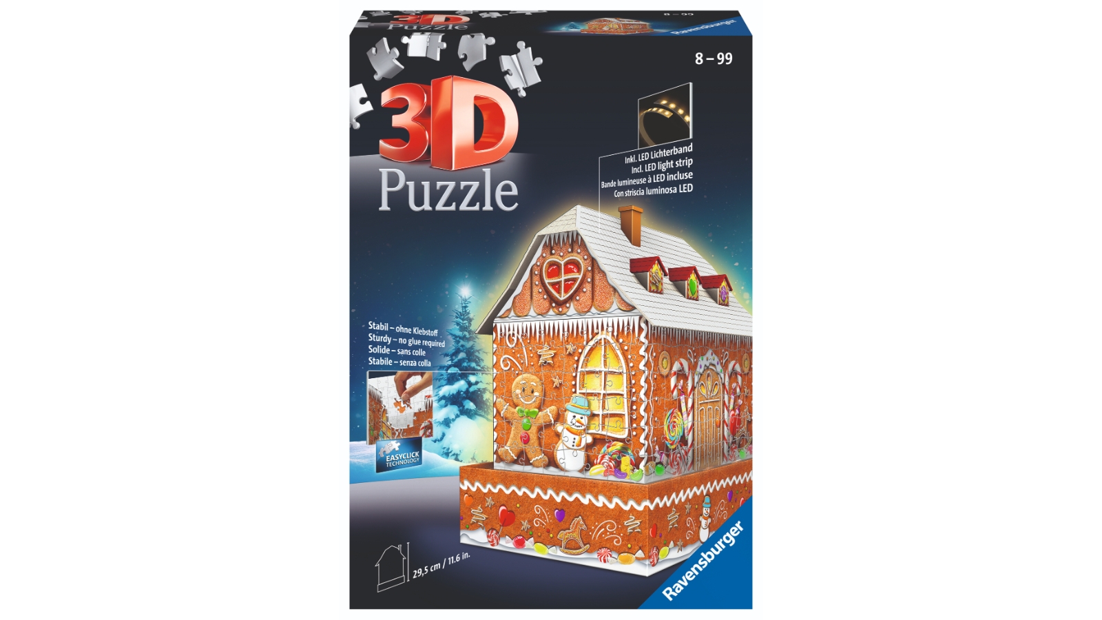 Ravensburger Ginger Bread House Night Edition 216 Piece Puzzle | Harvey ...