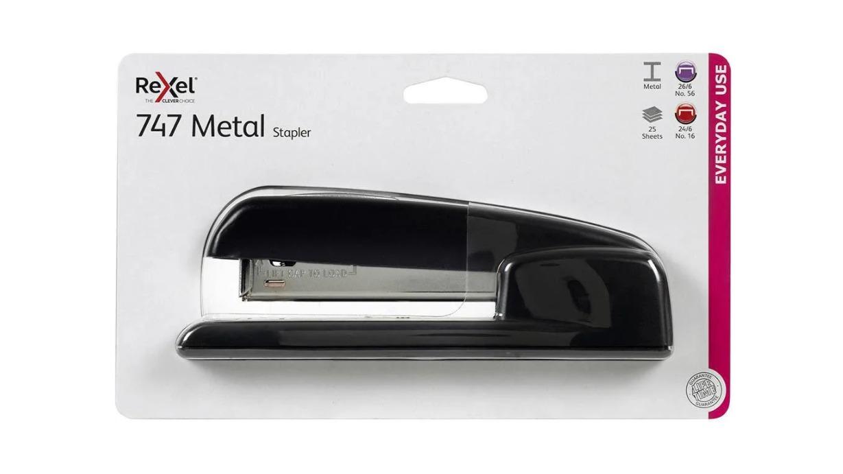 Rexel 747 Metal Stapler - Black | Harvey Norman