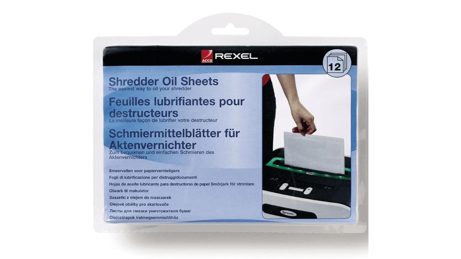 Rexel Pack of 12 Shredder Oil Sheet | Harvey Norman