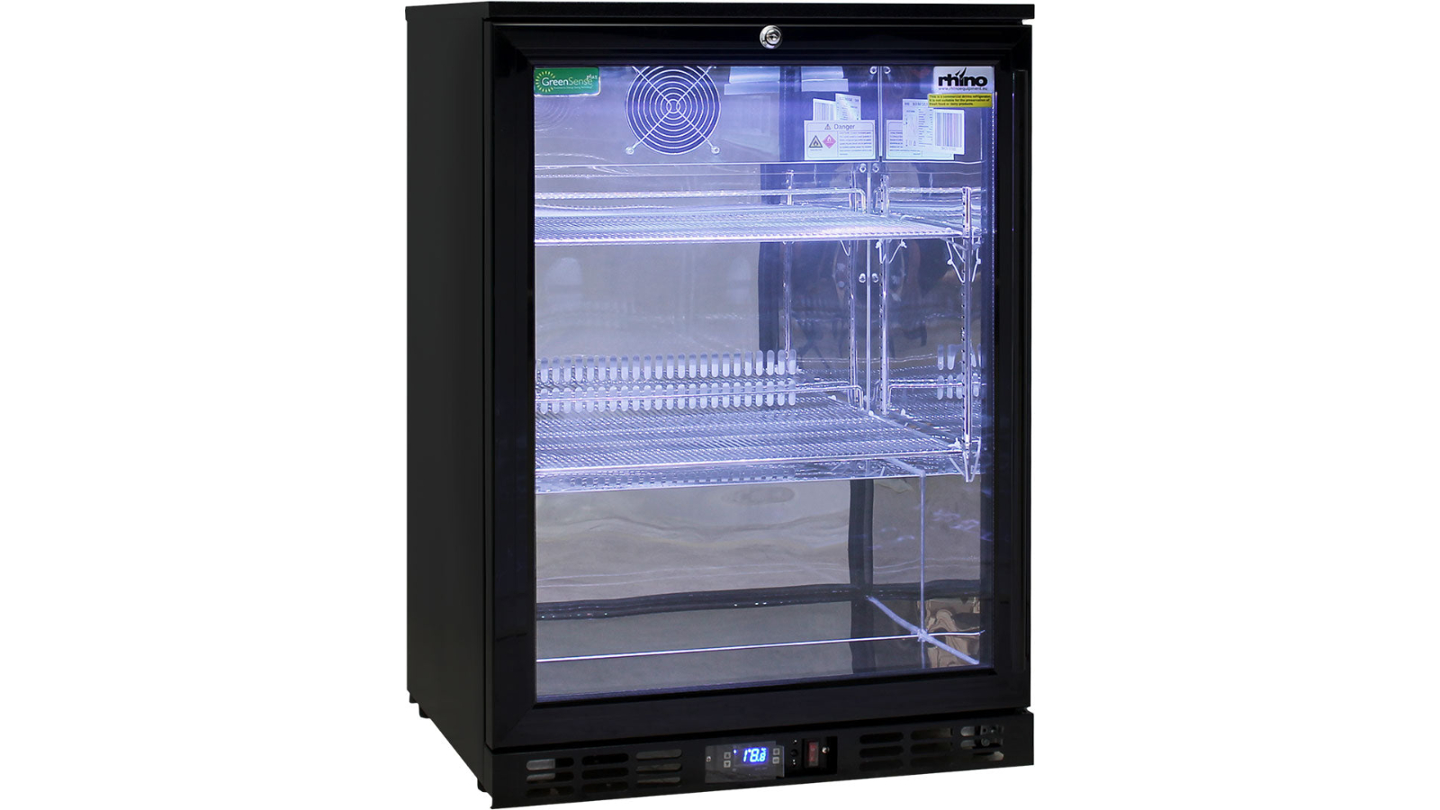 Rhino Commercial Night Club Multi-Light Colored Black 1-Door Bar Left ...