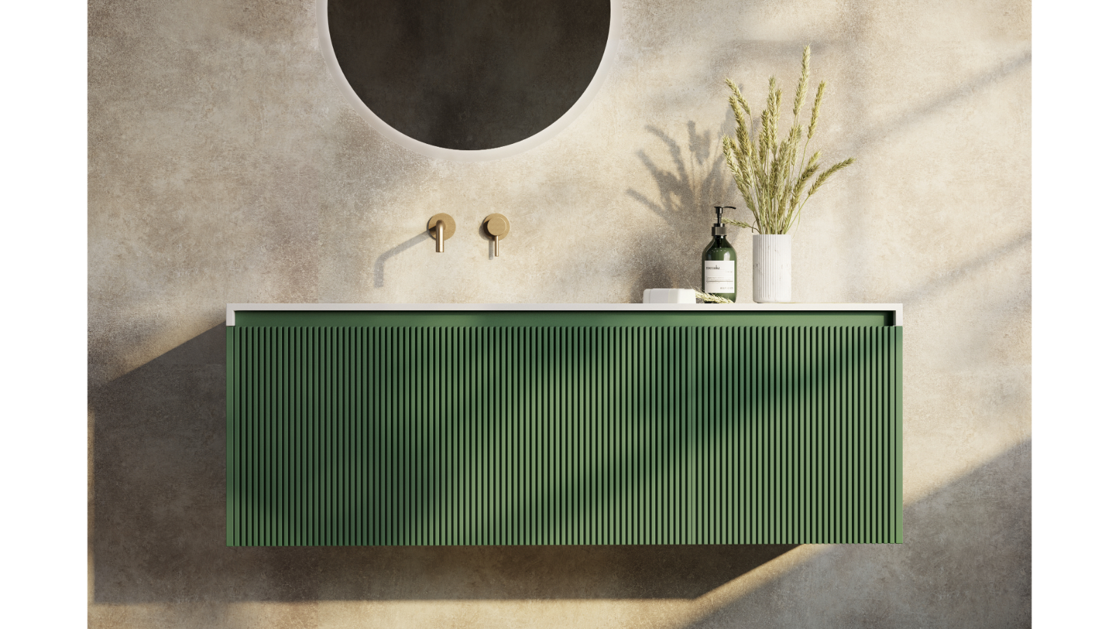 BelBagno Rimini 1400 Wall-Hung Vanity With Solid Surface Top - Rain ...