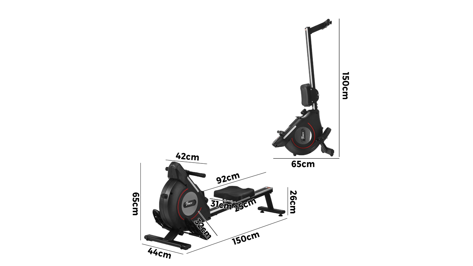 Finex Magnetic Resistance Exercise Fitness Cardio Equipment Rowing ...