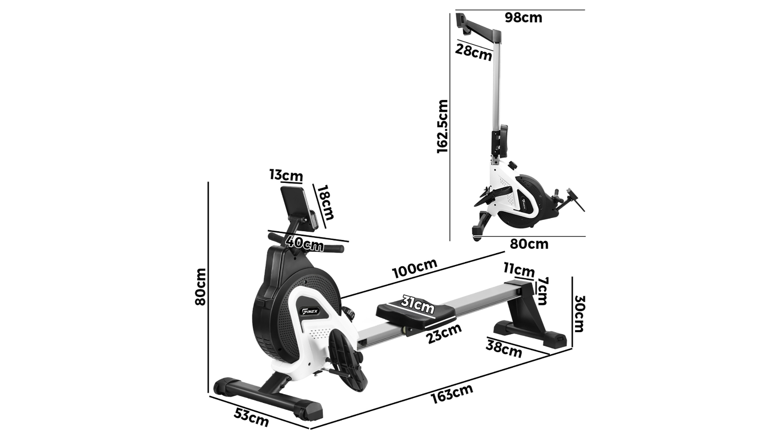 Finex Magnetic 16-Level Rowing Machine | Harvey Norman