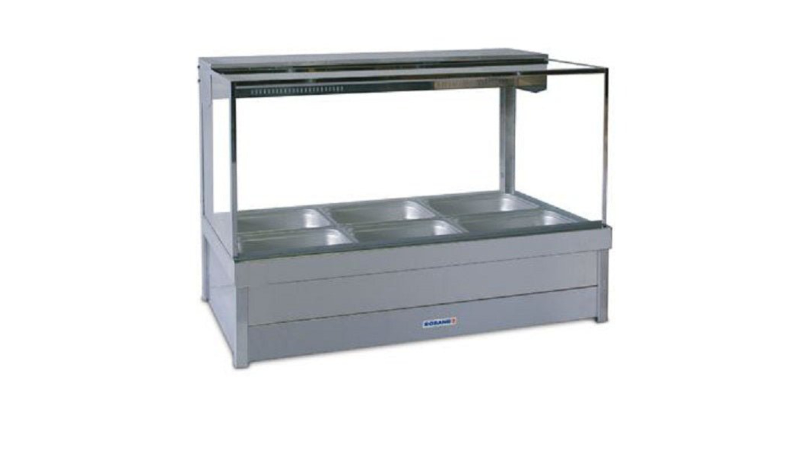 Roband 6-Pan Double Row Square Glass Hot Food Display Bar | Harvey Norman