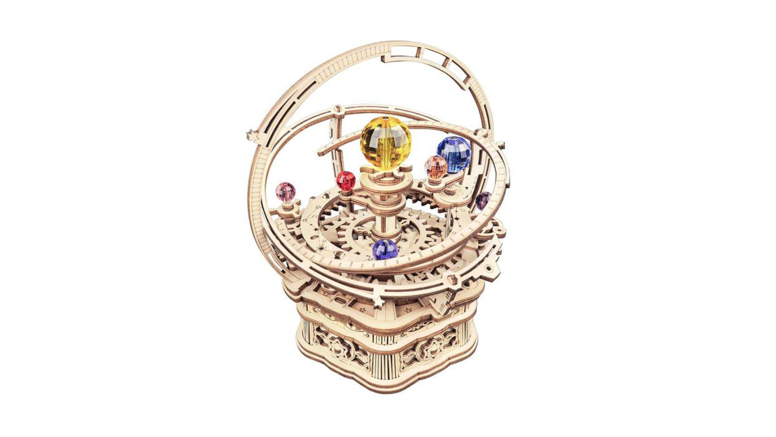 ROKR AMK51 3D Wooden Starry Night Orrery Mechanical Music Box | Harvey ...