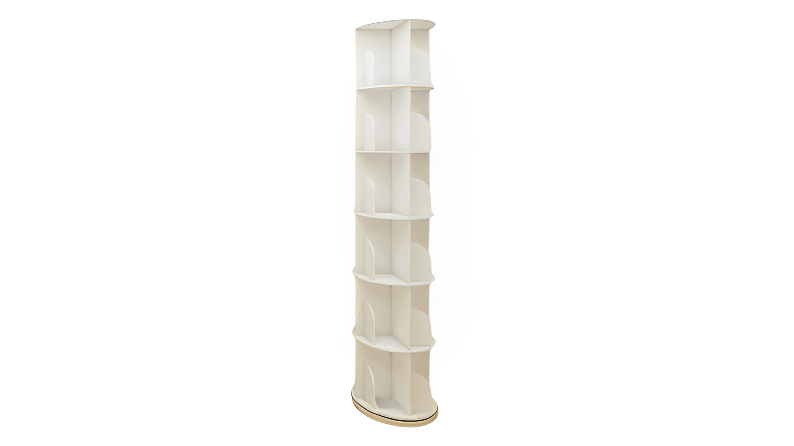 HelloDeal 6-Tier White Versatile Rotating Round Wooden Bookshelf ...