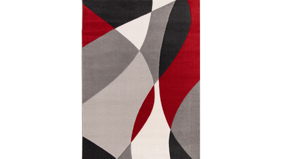 Shuffle Curves Red Rug - Extra Large | Harvey Norman